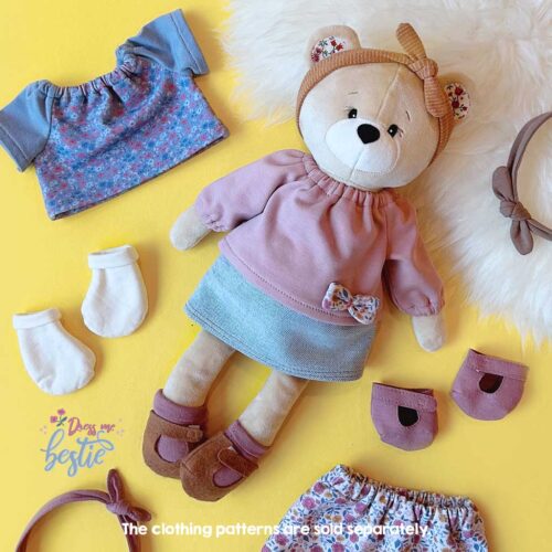 Teddy sewing pattern "BETSY BEAR" ⋆ Dress Me Bestie ⋆ kullaloo CA Inc.