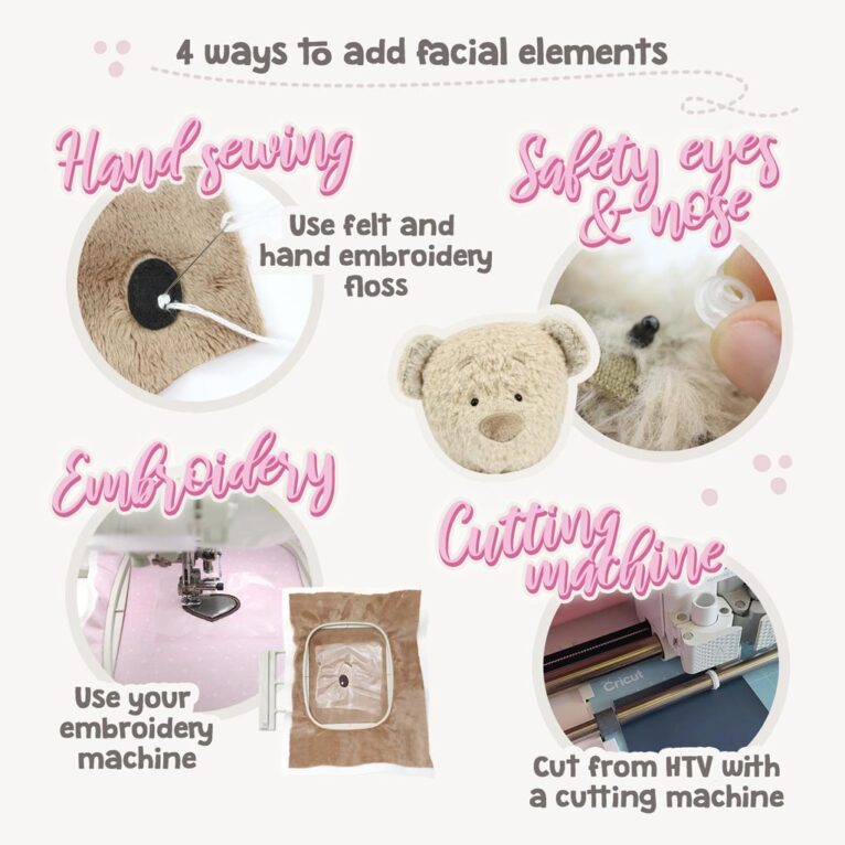 Memory bear sewing pattern sheet (printed), incl. clothes like collar ⋆ ...