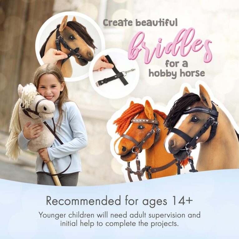 DIY Hobby Horse bridle kit in black with silver metal supplies ⋆ ...